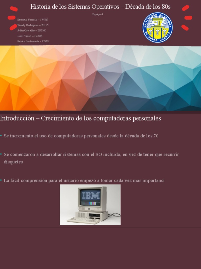 Sistemas Operativos - Decada de Los 80s | PDF | Hardware de la ...