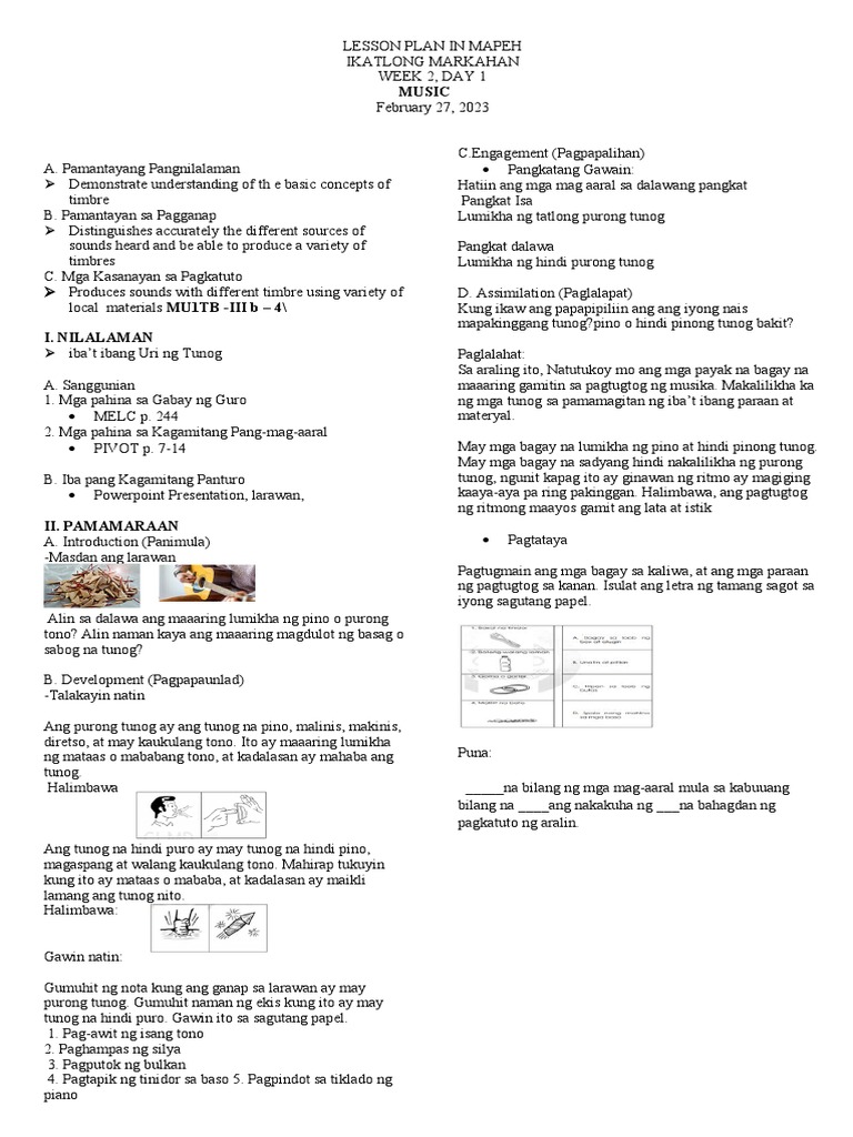 DLP Mapeh - Q3-W3 | PDF