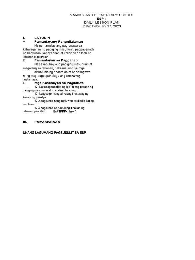 Q3 DLP Esp Week 3 | PDF