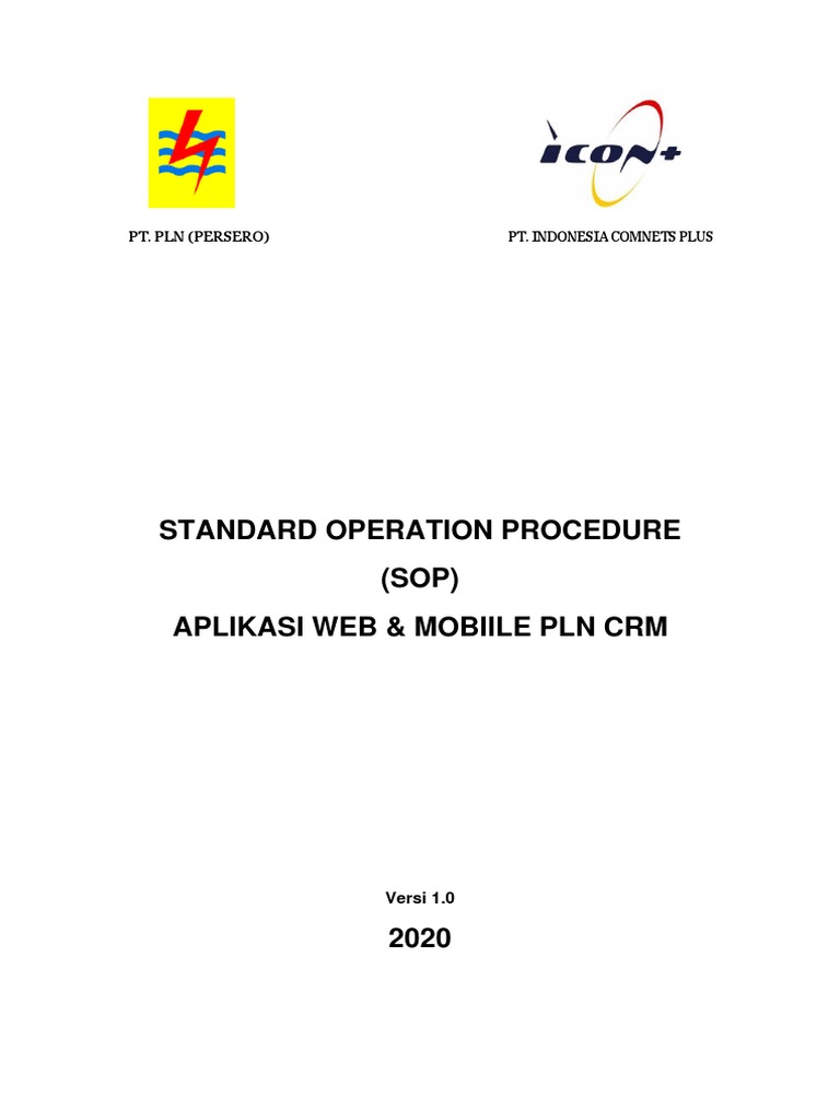 Sop Aplikasi PLN CRM | PDF