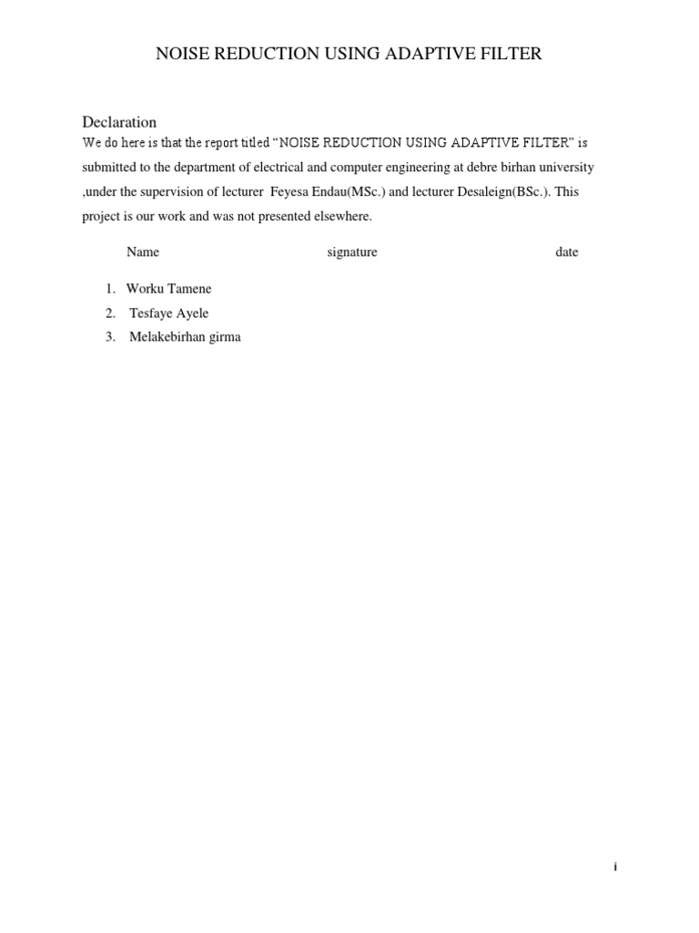 Noise Reduction Using Adaptive Filter Pdf Filter Signal Processing 9562