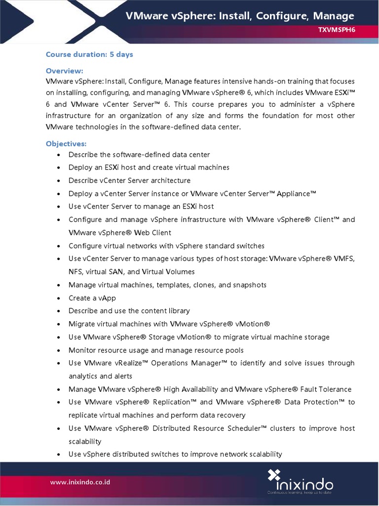 VMware Vsphere Install, Configure, Manage | PDF | Server (Computing) | V Mware