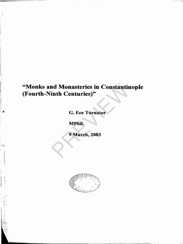 Preview: Monks and Monasteries in Constantinople (Fourth-Ninth ...