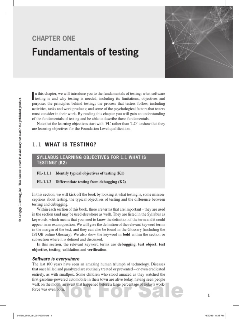 FoST 2018 Final Chapter 1 | PDF | Software Testing | Quality Assurance