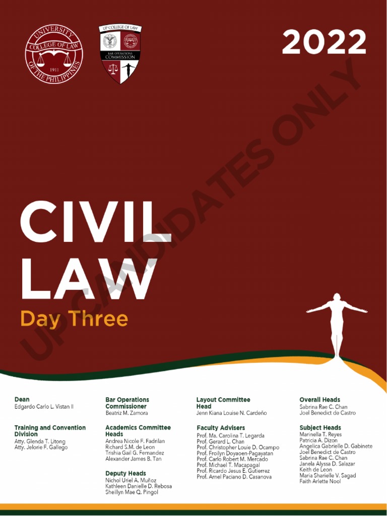 UP Law BOC 2022 Civil Law Reviewer Unlocked | PDF | Will And Testament ...