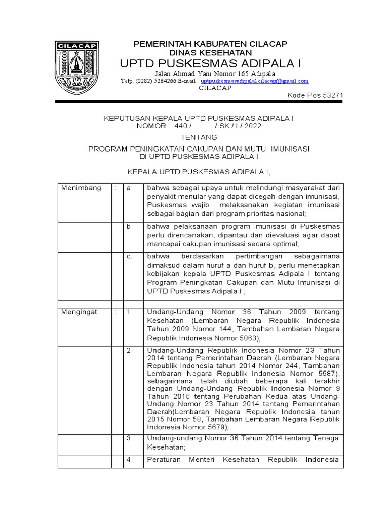 SK Program Imunisasi | PDF