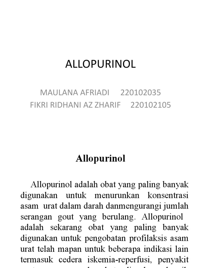 Absorbsi Allopurinol | PDF