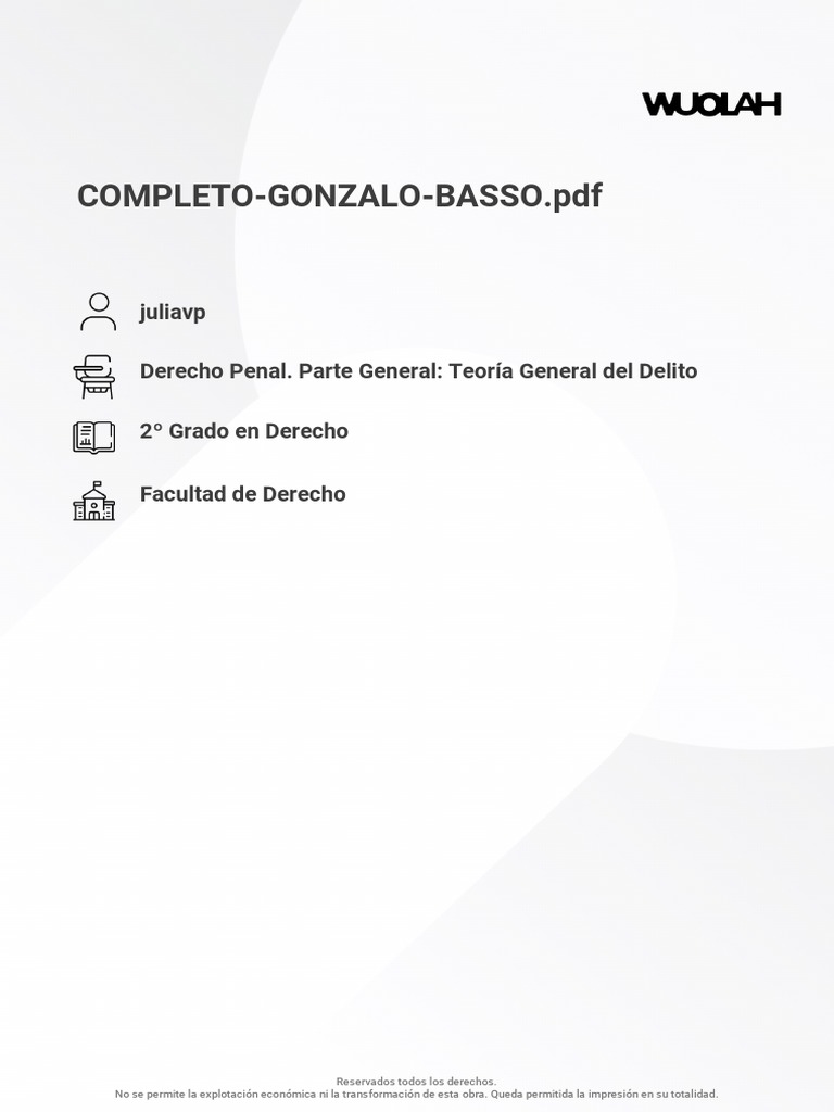 premium-COMPLETO-GONZALO-BASSO Derecho Penal | PDF | Derecho penal | Intención (Derecho Penal)