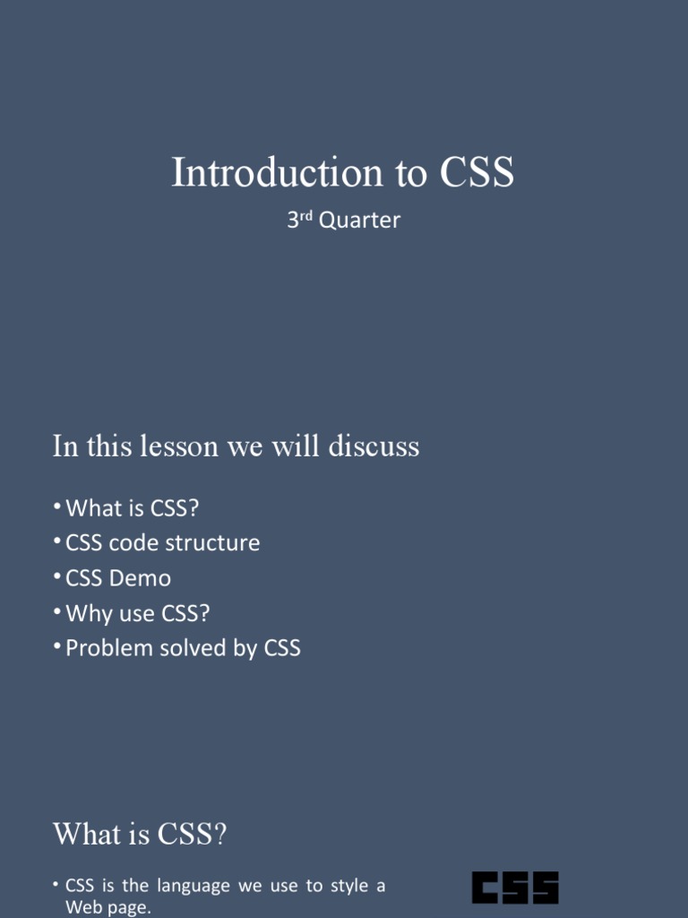 Lesson 3.1 Introduction To CSS | PDF
