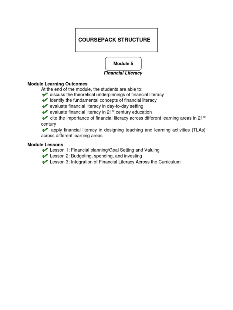 Module 5 | PDF | Financial Literacy | Literacy