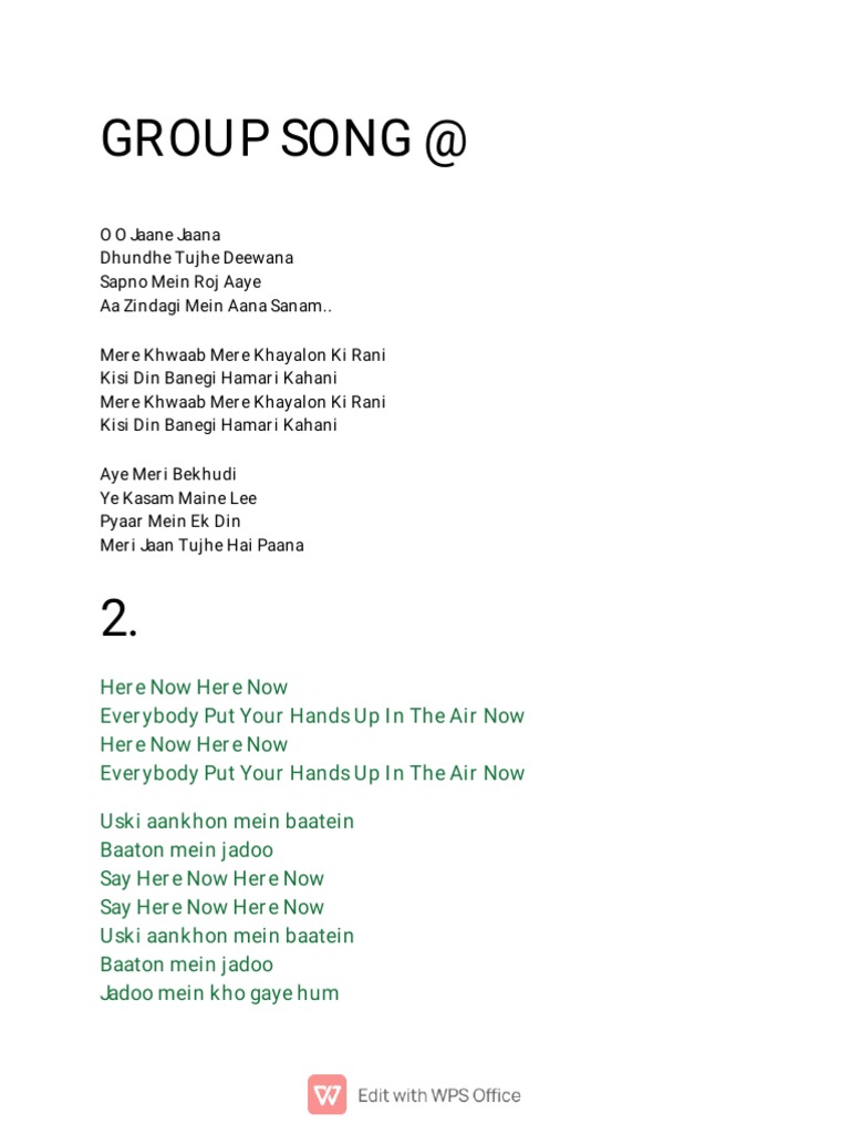 Group Song | PDF