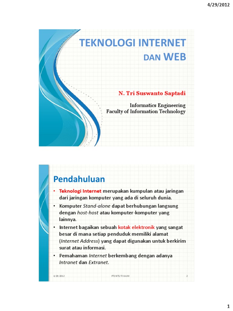 Teknologi Internet dan Web | PDF | Komputer | Teknologi & Rekayasa