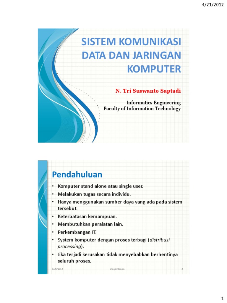 07 Sistem Komunikasi Data Dan Jaringan | PDF