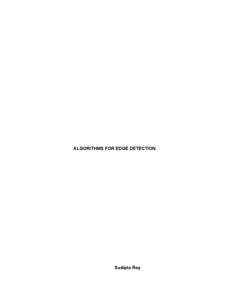 Algorithms For Edge Detection | Download Free PDF | Algorithms | Multidimensional Signal Processing