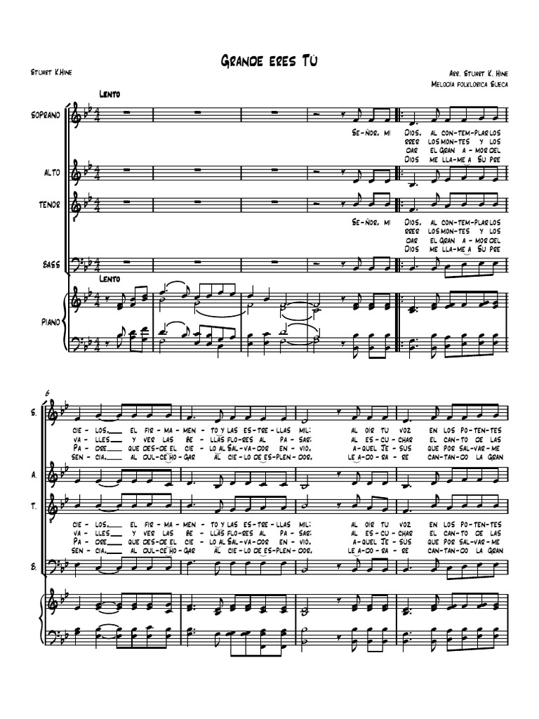 041 Grande Eres Tu (SATB) | PDF | Música vocal