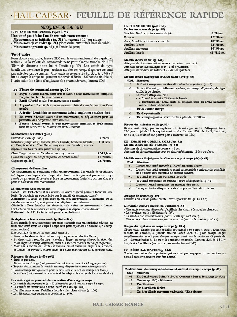 Règles de Mouvement et de Combat en Jeu | PDF | Cavalerie | Artillerie