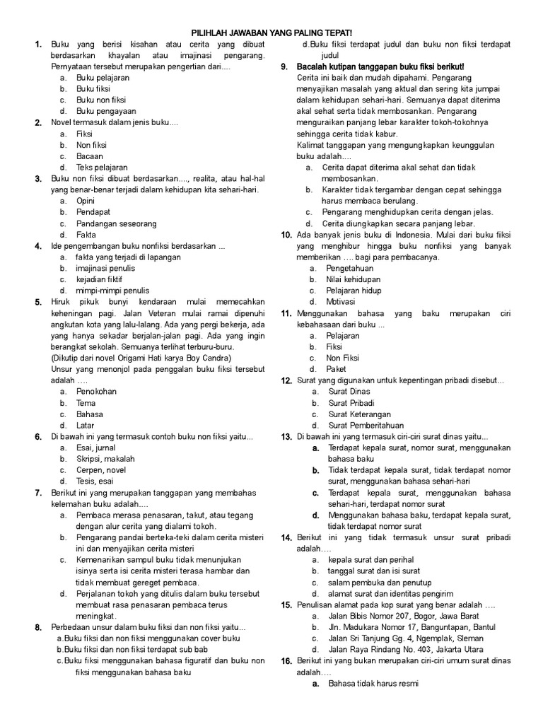 Latihan Soal PTS | PDF