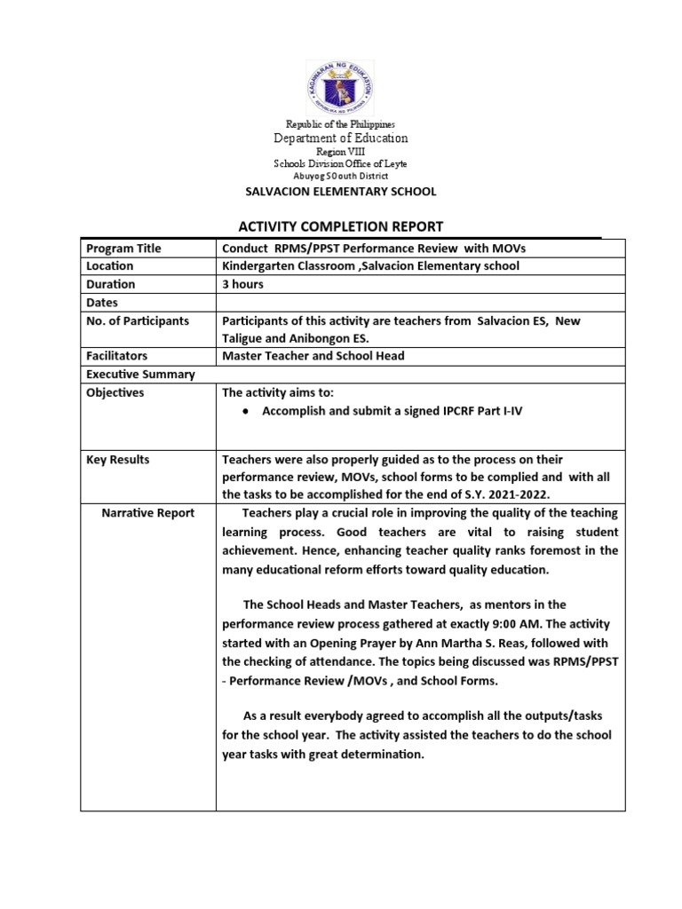 Acr Ipcrf Pdf Teachers Education Theory