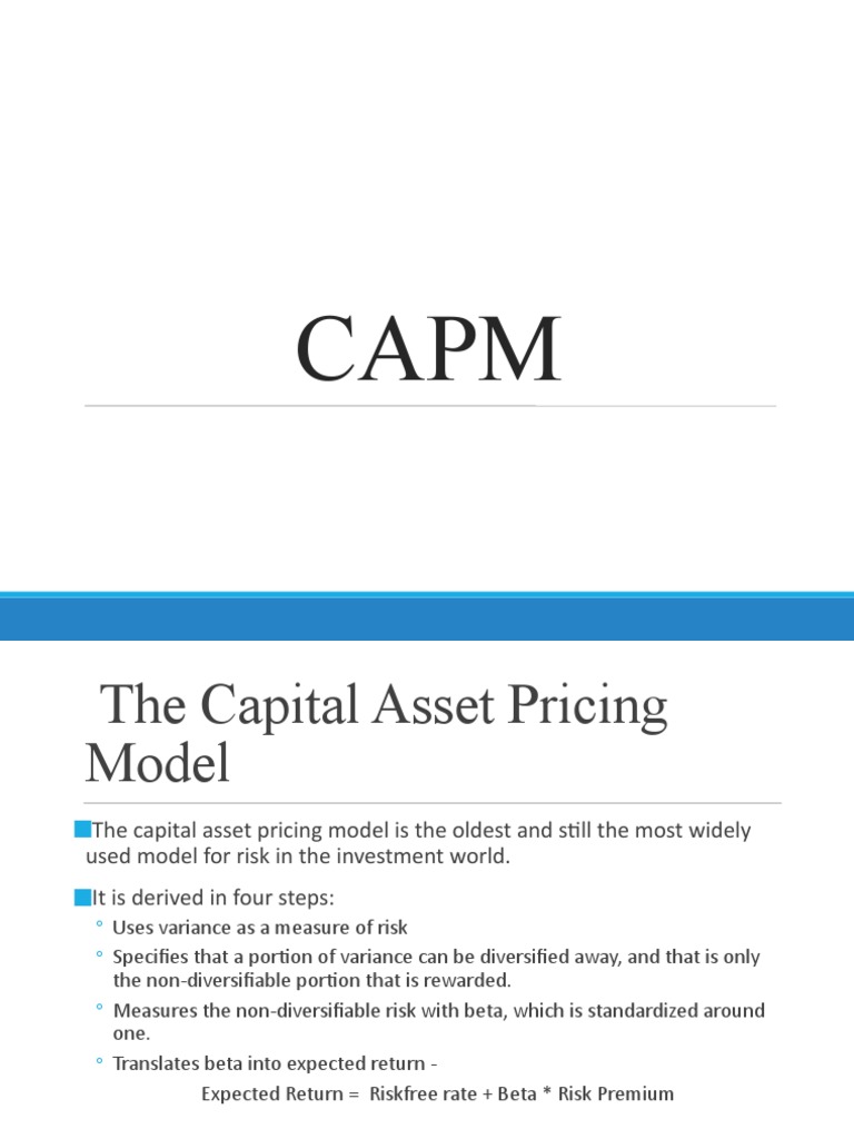 CAPM | PDF | Cost Of Capital | Capital Asset Pricing Model