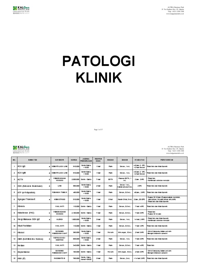 (Kalgen Innolab) Pricelist Mid 2022 | PDF