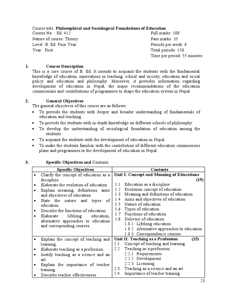 Philosophical & Sociological Foundation - 301 | PDF | Socialization ...
