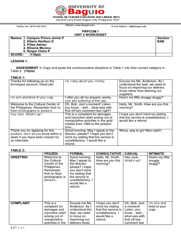 Group 5 UNIT 4 ASSESSMENTS | PDF | English Language | Phonetics