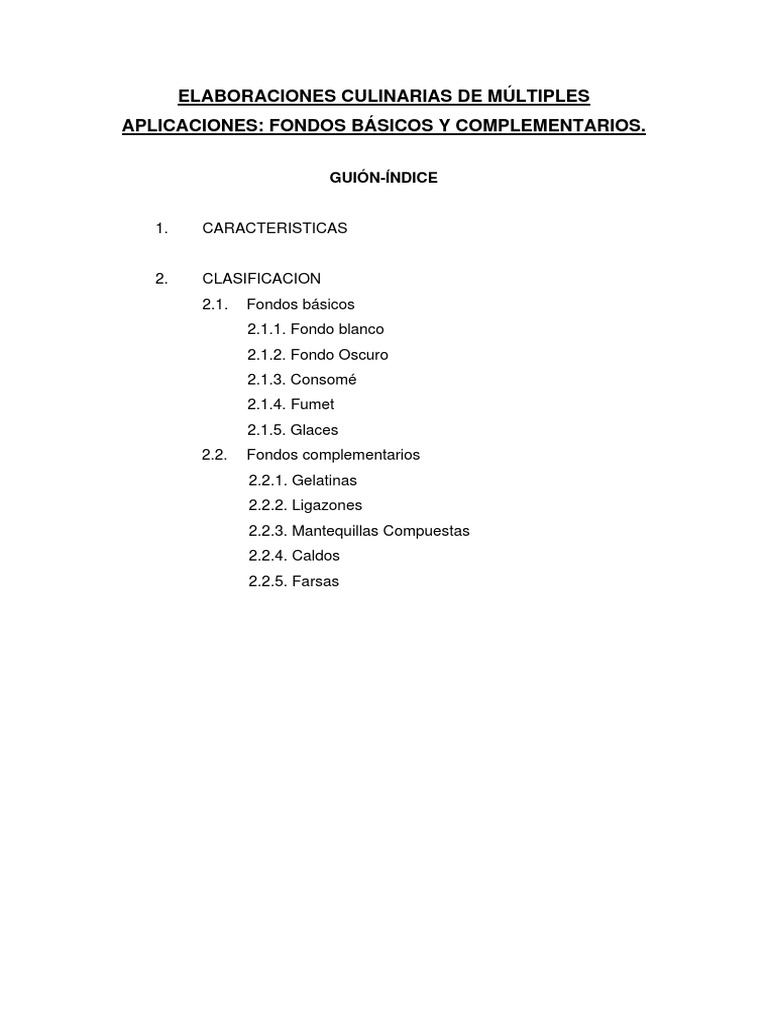 Fondos Culinarios: Básicos y Complementarios | PDF | Caldo | Salsa