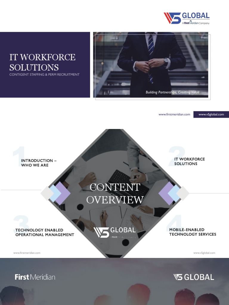 V5 It Staffing Solutions Capability Deck Pdf Economies Information Technology Management