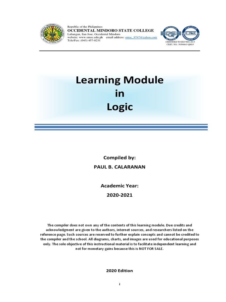 LOGIC With Prelim | PDF | Argument | Logical Consequence