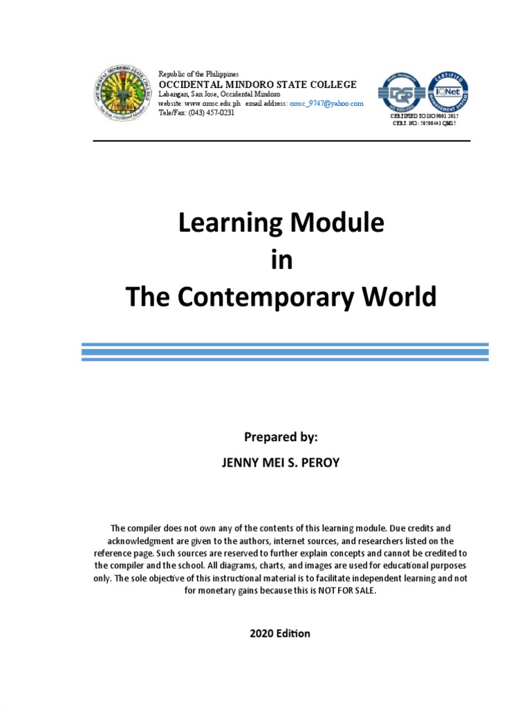 Learning Module: The Contemporary World | PDF | Globalization | Gender ...