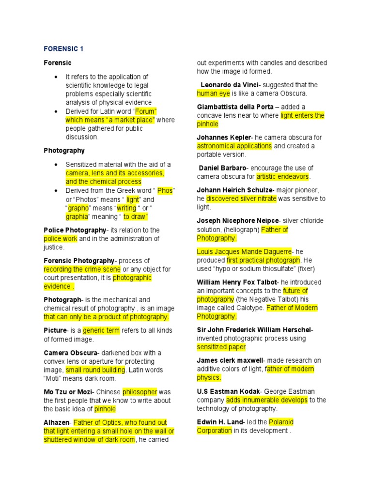 Forensic 1 Reviewer | Download Free PDF | Camera | Single Lens Reflex Camera