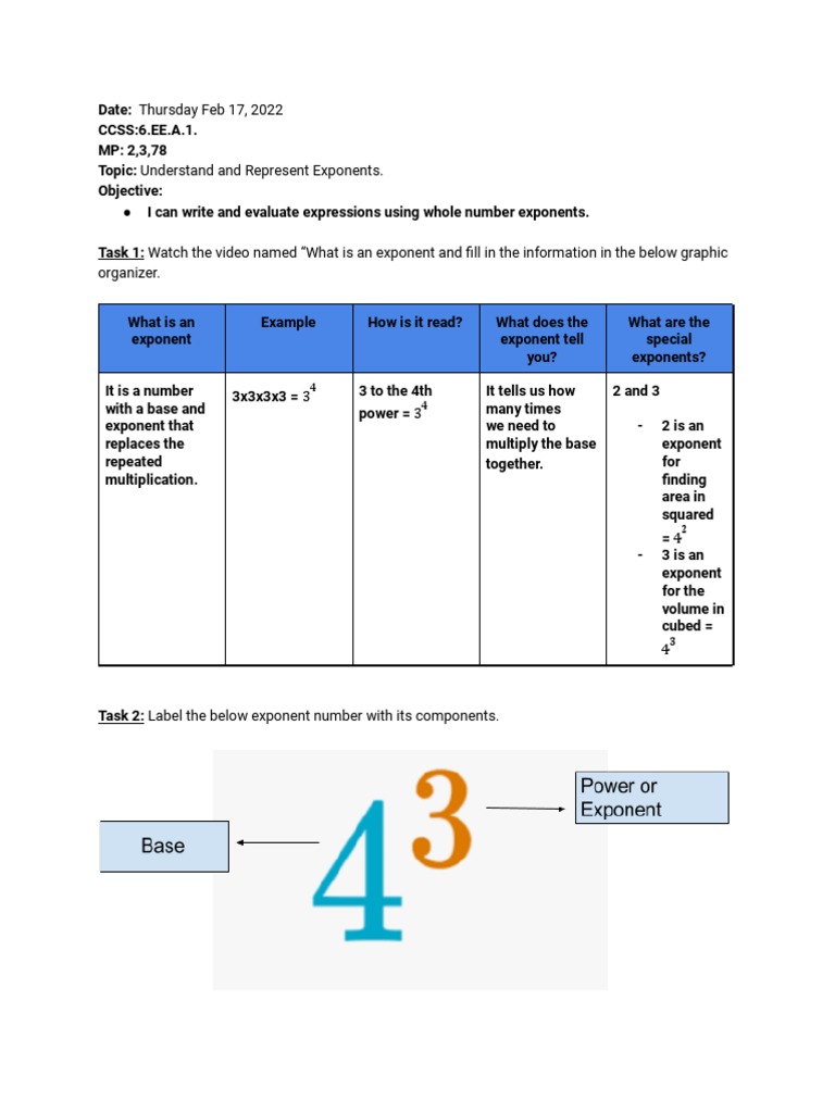 Exponents Explanation Pdf Exponentiation Mathematics 9311