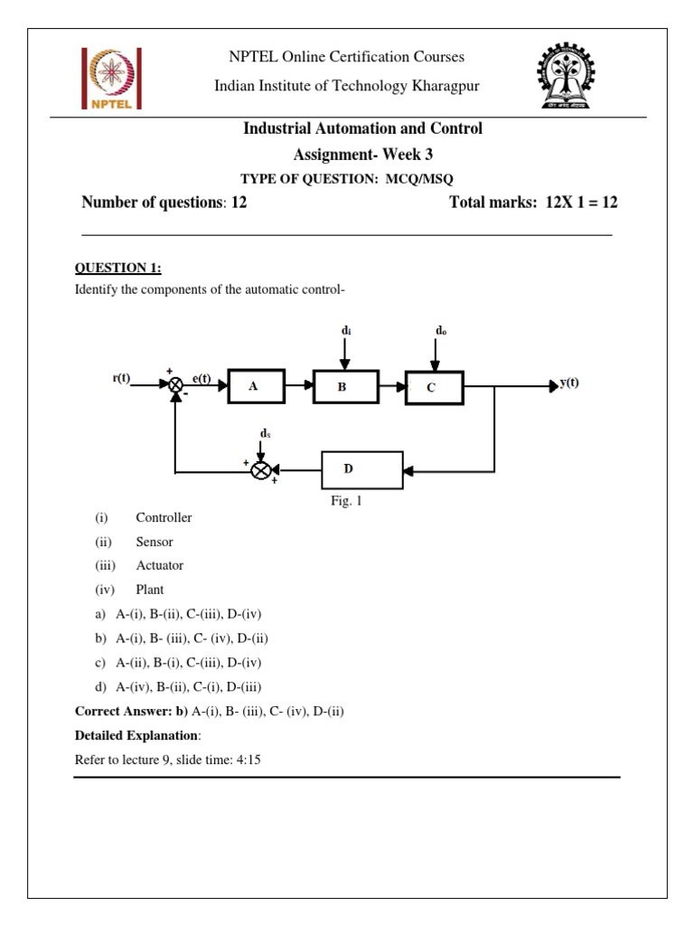 Assignment 3 Solutions | PDF | Control Theory | Mechanics