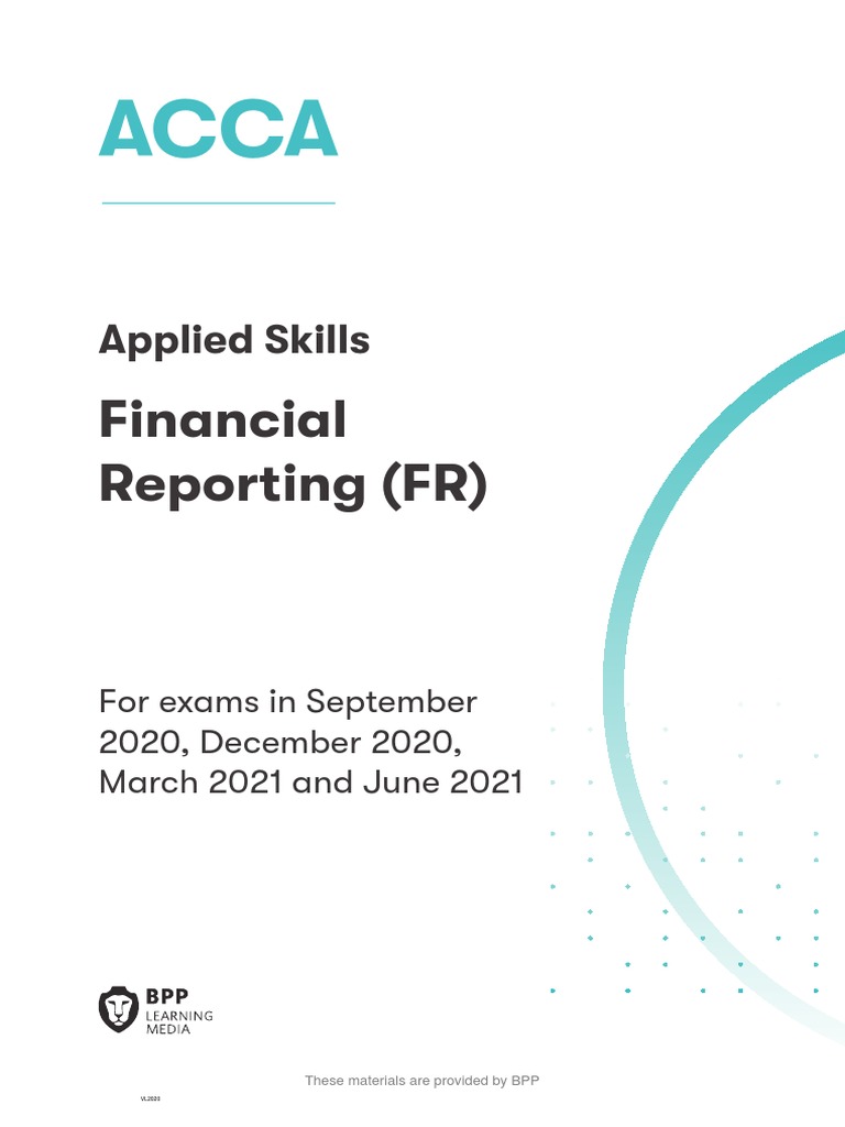 Financial Reporting (FR) : Applied Skills | PDF | International ...