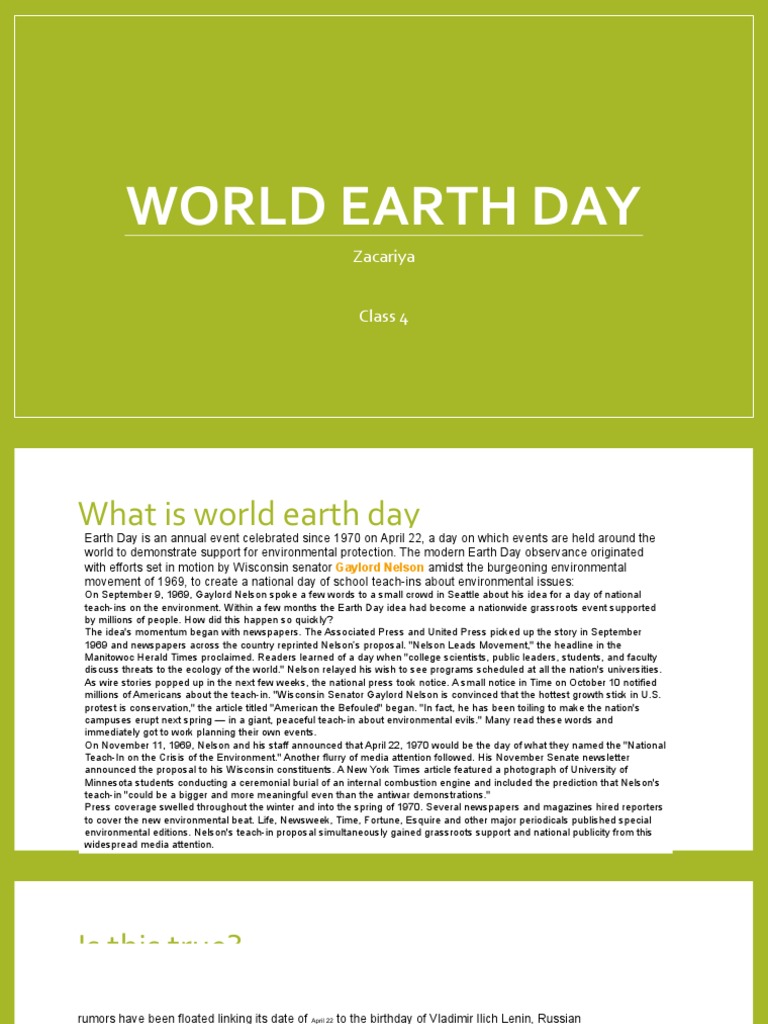 World Earth Day | PDF | Social Movements