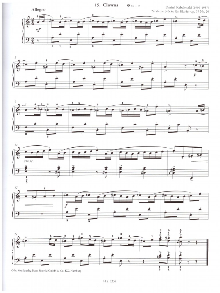 Kabalevsky - Clowns | PDF