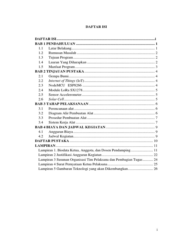 Proposal - Pendeteksi Gempa Menggunakan LoRa Dengan Catu Daya Solar Cell Berbasis Internet of ...