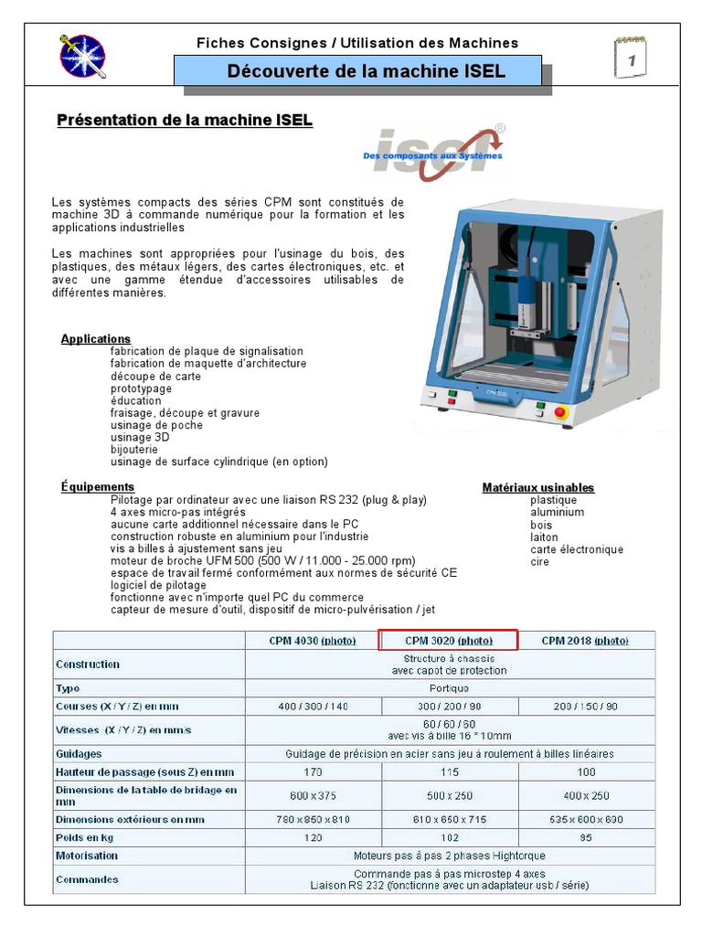 Guide Machines ISEL pour Usinage 3D | PDF