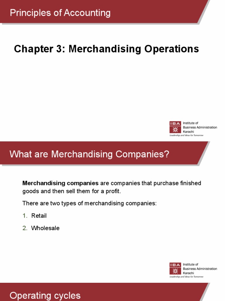 CH 3 - Merchandising Operations | PDF | Discounts And Allowances | Cost ...