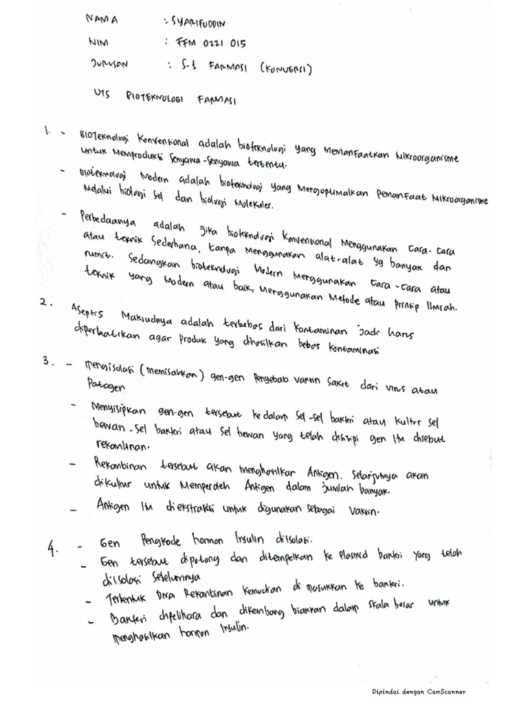 Uts Bioteknologi Farmasi Pdf