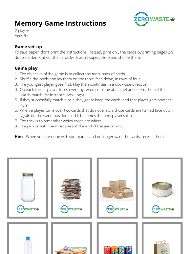 Memory Game | PDF | Home & Garden