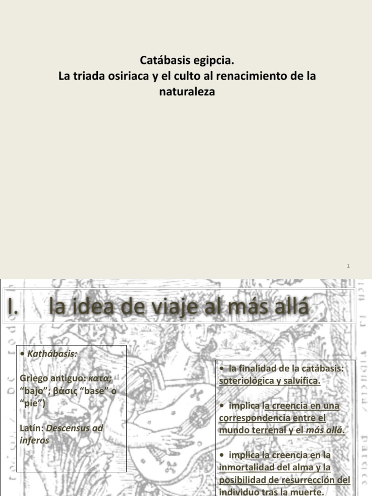 Catabasis Egipcia. La Triada Osiriaca y El Culto Al Renacimiento de La ...