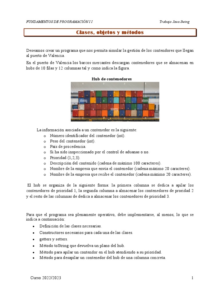 Ejercicio de Programacion en Java | PDF