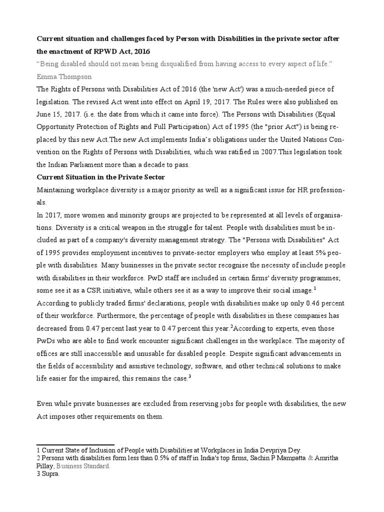 Challenges and Current Situation (PWD) | PDF | Disability | Accessibility