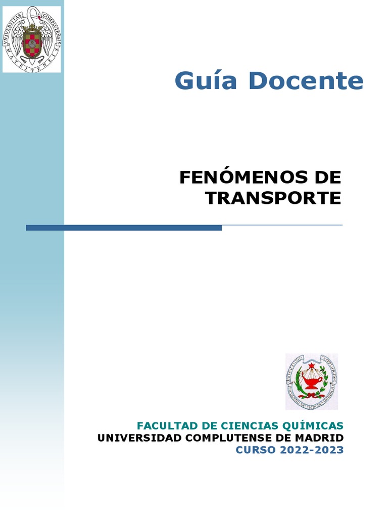 22miq - Guia Docente Fenomenos de Transporte - 2022 - 23 | PDF ... 22miq - Guia Docente Fenomenos de Transporte - 2022 - 23 | PDF ...