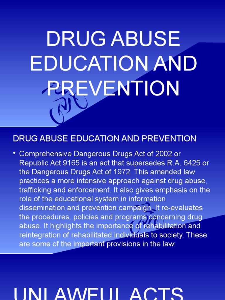 Drug Abuse Education and Prevention | PDF | Methamphetamine | Substance ...