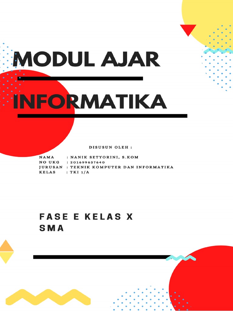 Contoh Modul Ajar Fase e Sma Informatika | PDF Contoh Modul Ajar Fase e Sma Informatika | PDF