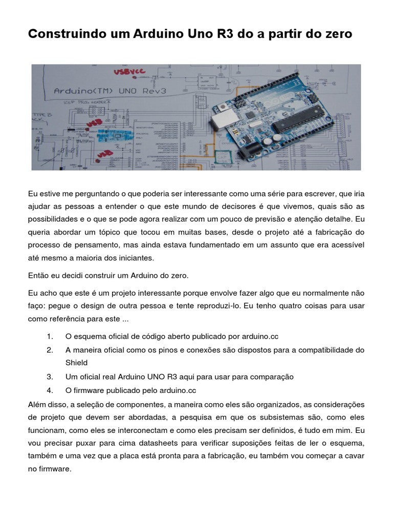 Construindo Um Arduino Uno R3 Do A Partir Do Zero | PDF | Fonte de energia | Amplificador ...