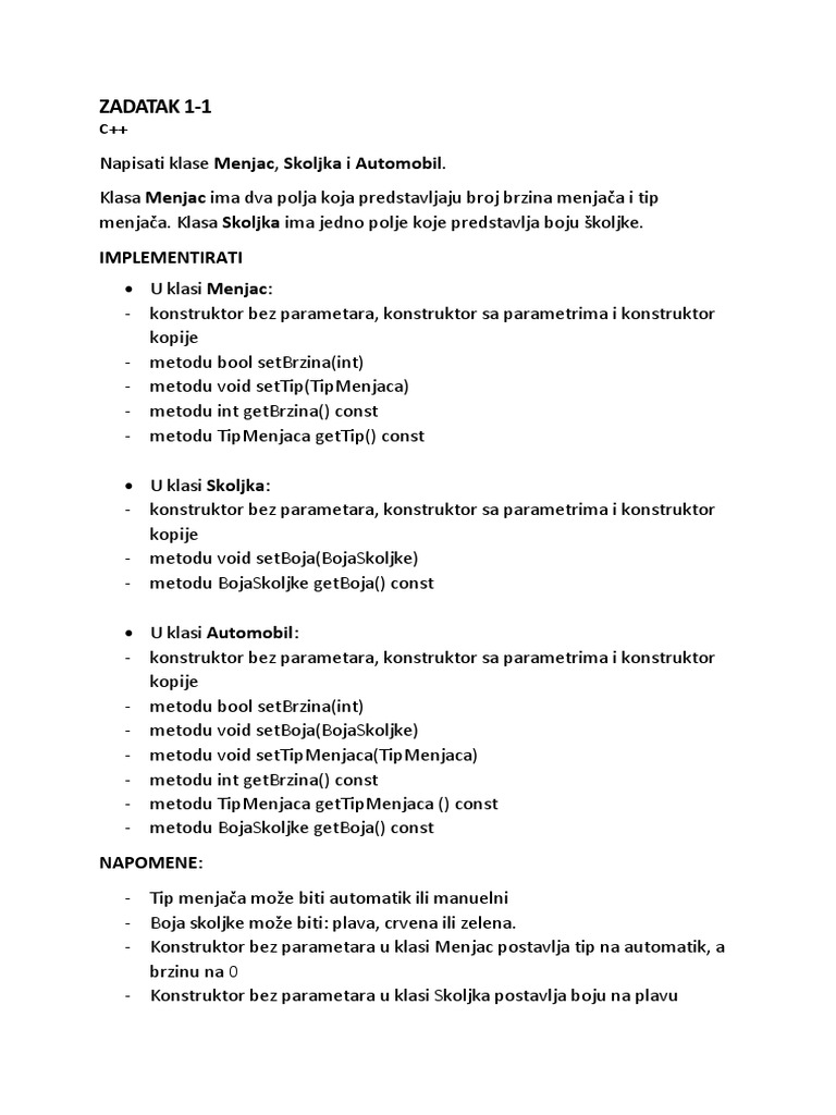 Zadatak 1-1: Implementirati | PDF