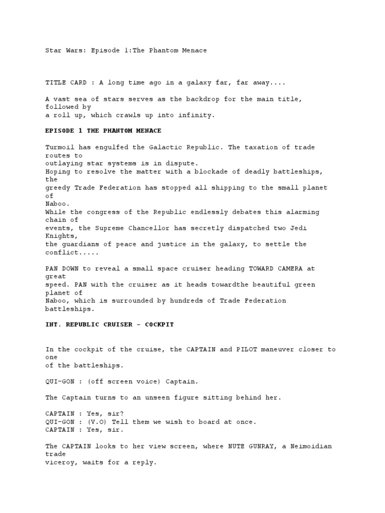 Star Wars Episode 1 | PDF | Obi Wan Kenobi | Sith